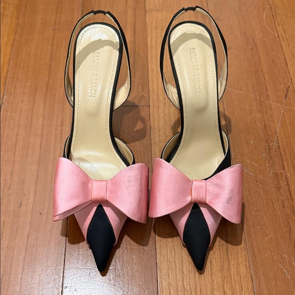 MACH & MACH | Shoes | Mach Mach Le Cadeaux Pink Bow Slingback Heels ...